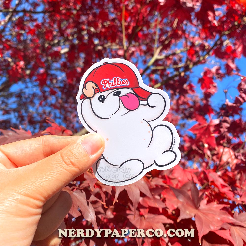 Phillies Fan Theo - Hand Drawn Waterproof Vinyl Sticker – NERDYPAPERCO