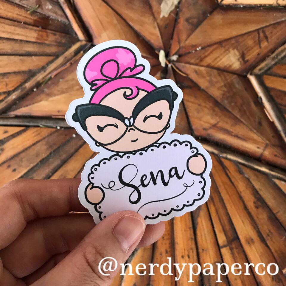 Custom Name | Suzy - Hand Drawn Waterproof Vinyl Sticker – NERDYPAPERCO