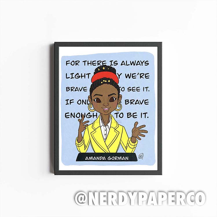 A Portrait of Amanda Gorman | Art Print – NERDYPAPERCO