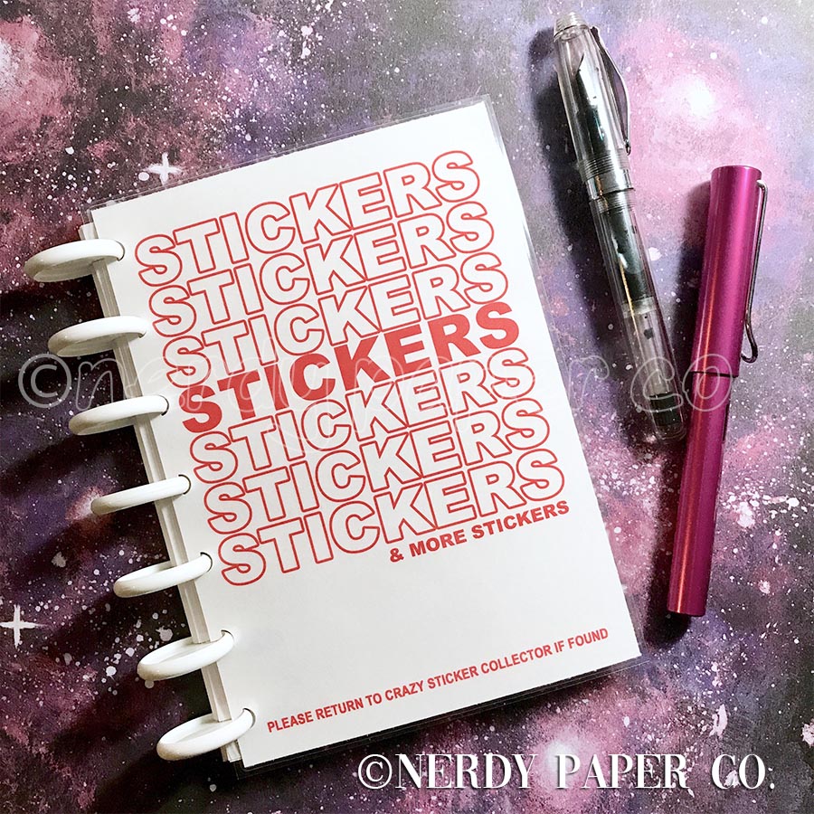 STICKER BAG - REUSABLE STICKER COLLECTOR BOOK – NERDYPAPERCO